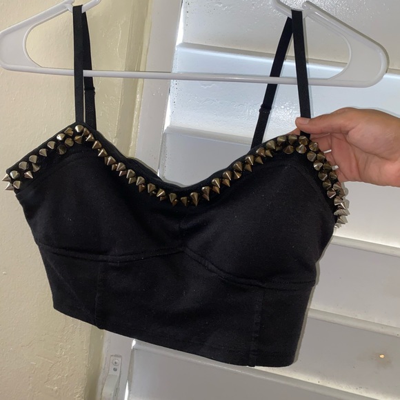 Tops | Black With Spikes Top | Poshmark